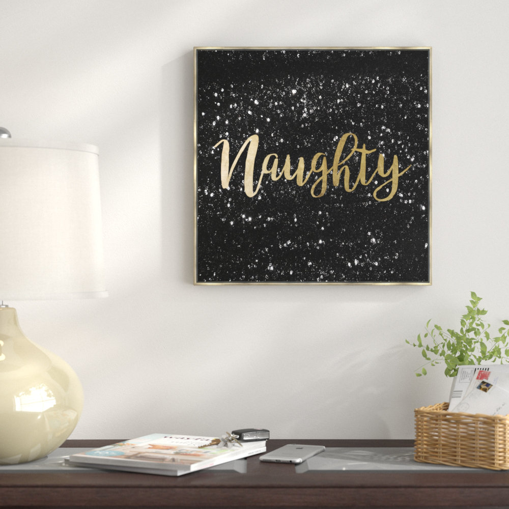 The Holiday Aisle® 'Naughty Glitter' Framed Graphic Art Print on Canvas - Wayfair Canada